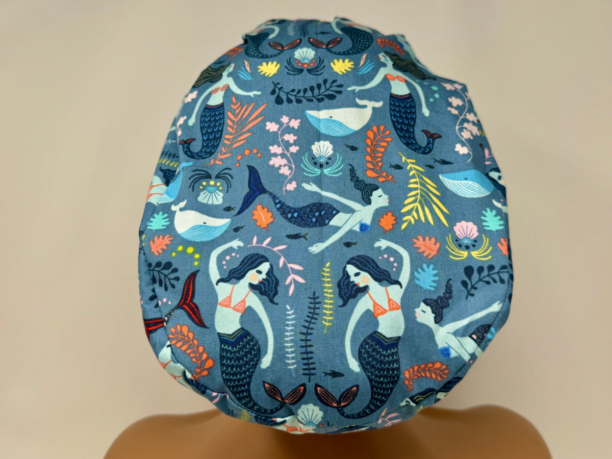 Mermaids with Whale - Ponytail - Mimi Scrub Hats – MimiScrubHats