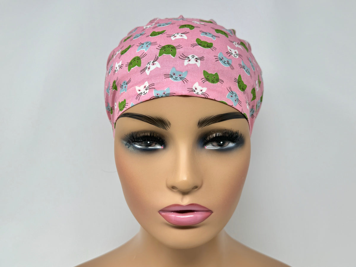 Japanese Scrub Hat- Repro Kitty On Pink - Ponytail - Mimi Scrub Hats ...