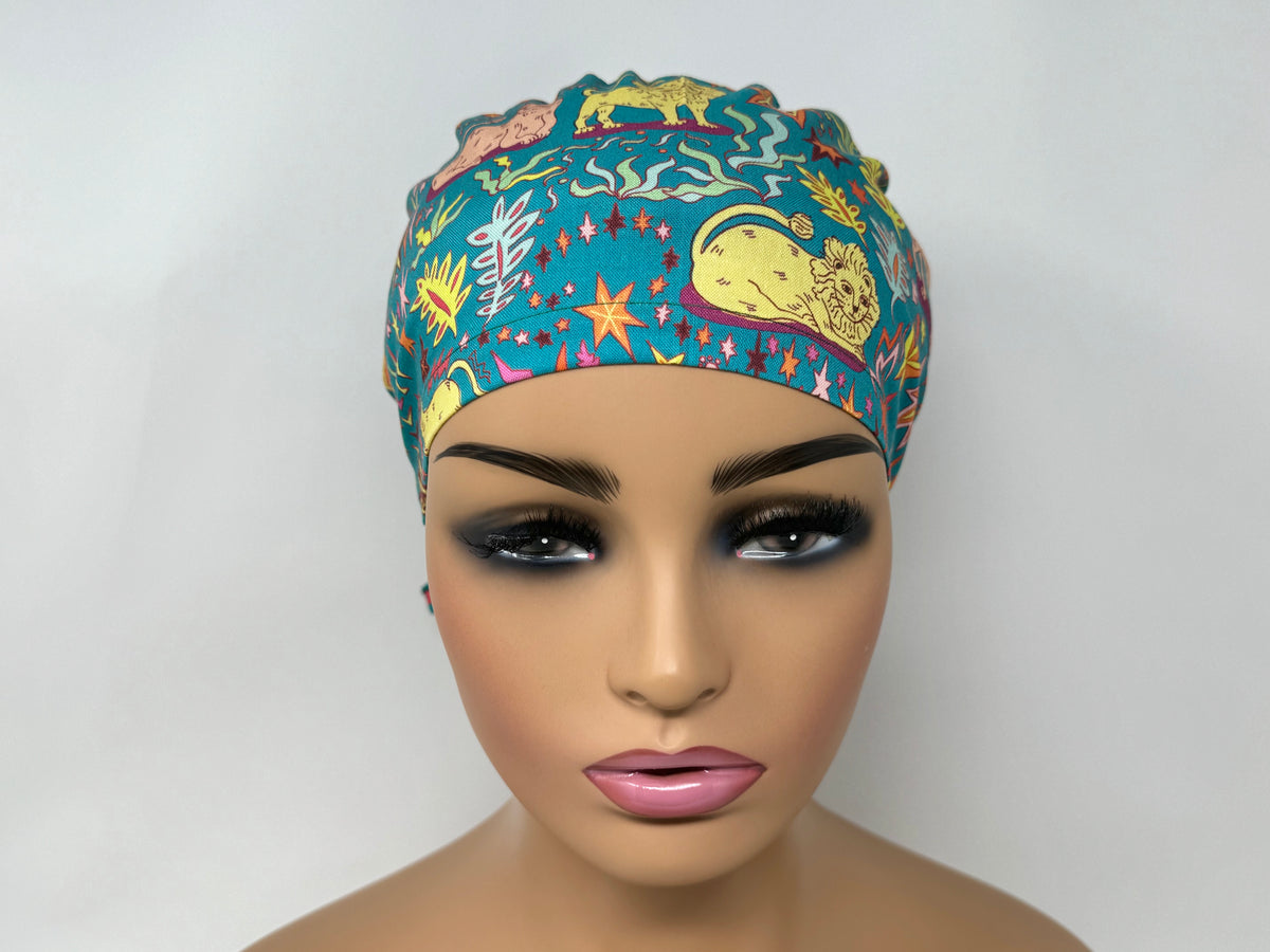 Japanese Scrub Hat- Lions and Stars - Ponytail - Mimi Scrub Hats ...