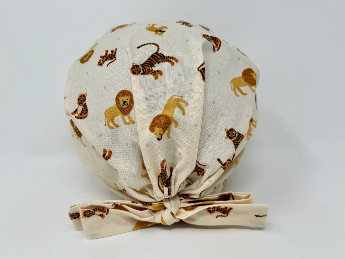 Tiger and lion- Cute Animal Pixie - Mimi Scrub Hats – MimiScrubHats