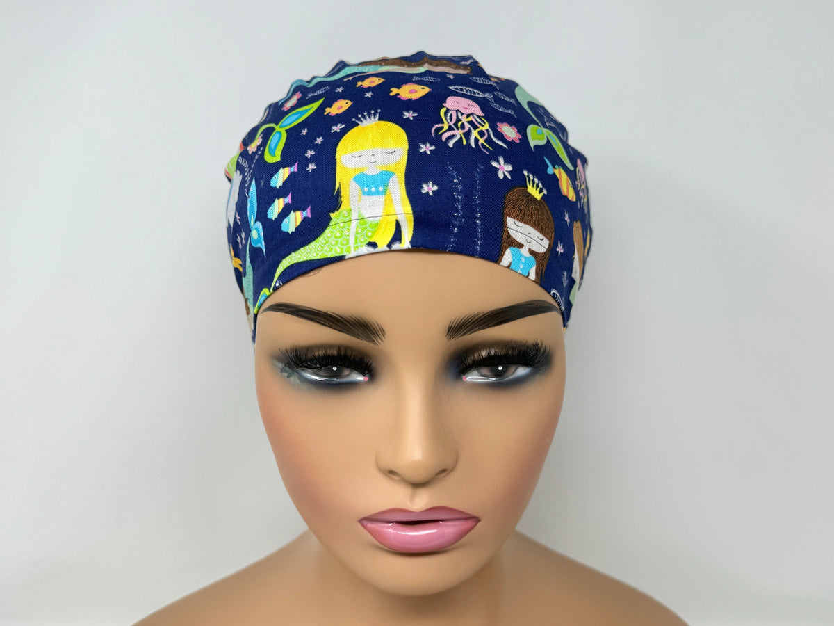 Mermaids in Ocean - Ponytail - Mimi Scrub Hats – MimiScrubHats