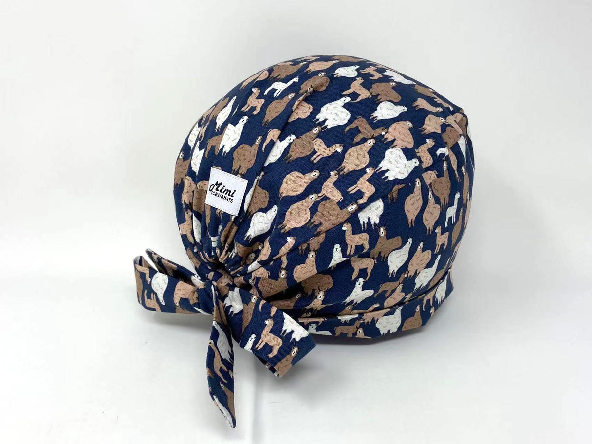 Lama on Navy - Mimi Scrub Hats – MimiScrubHats