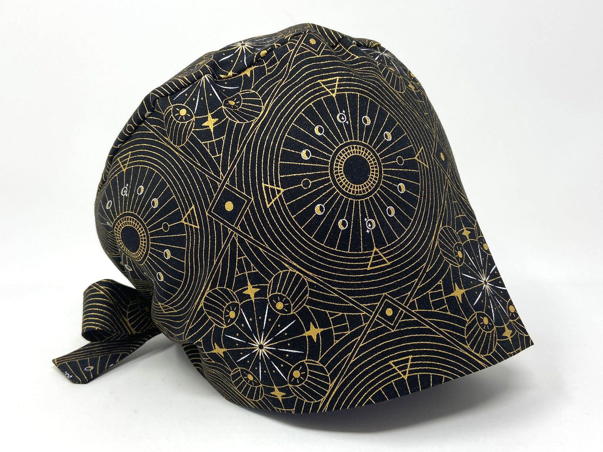 Orbit *Gold Metallic Print* - Mimi Scrub Hats – MimiScrubHats